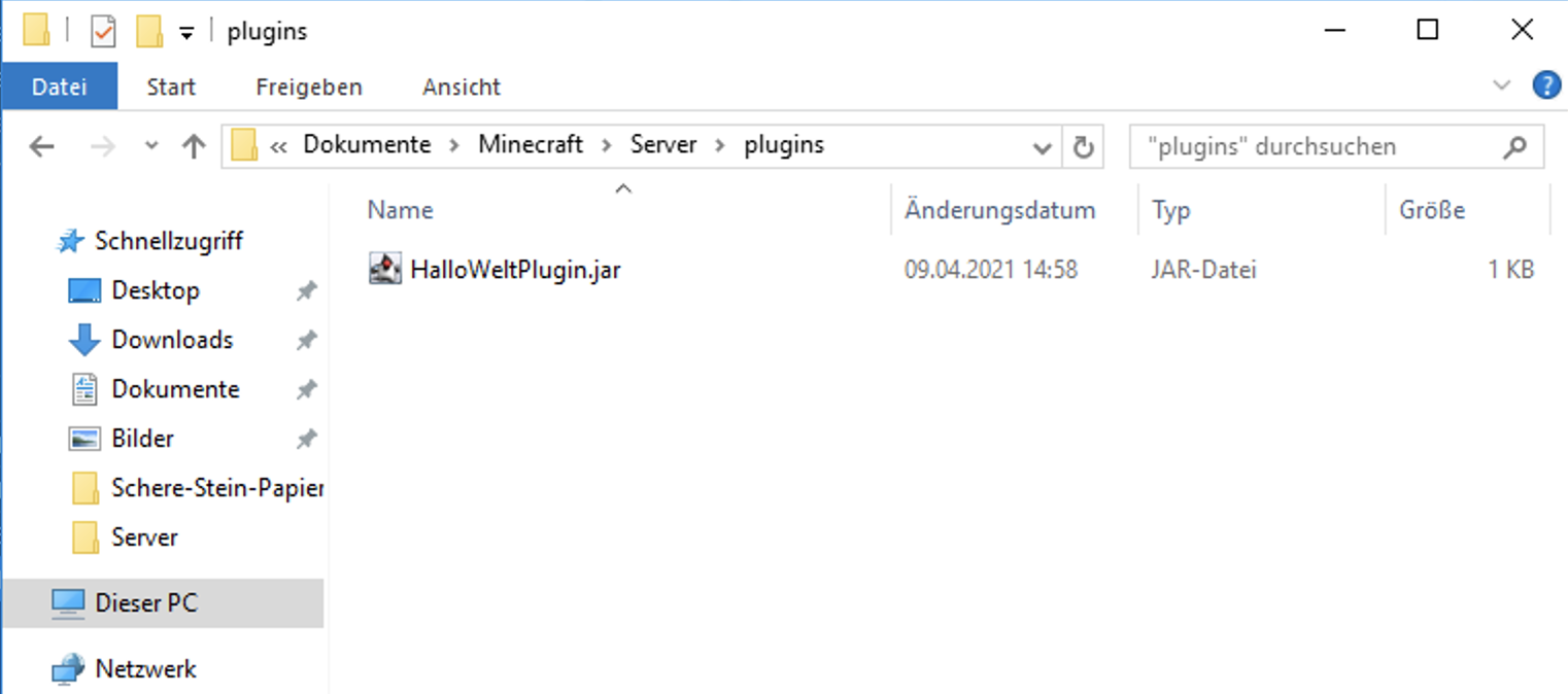 Das erste Minecraft-Plugin – Blog zur Informatik-AG